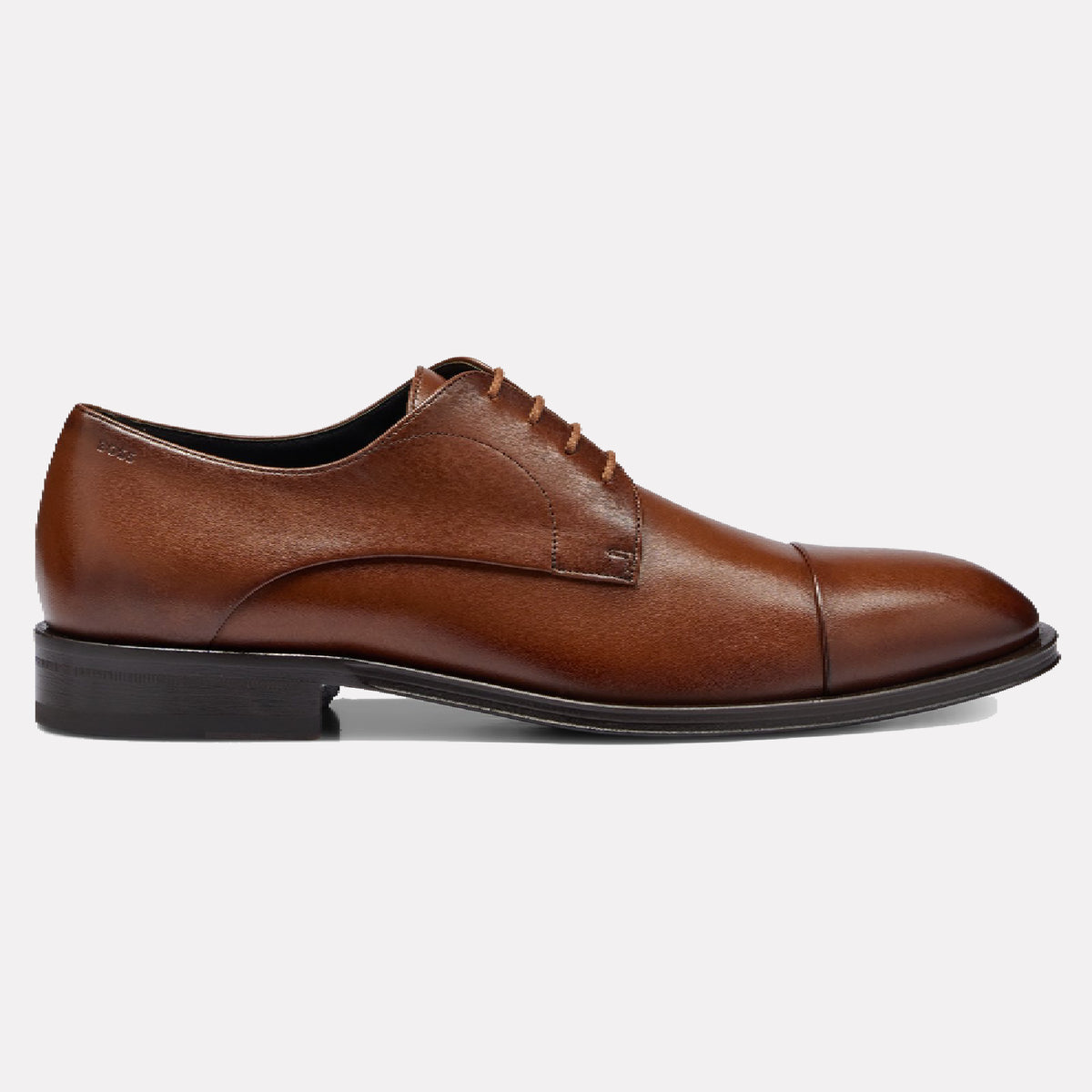 Derrek Leather Derby Lace-up Shoes w Embossed Logo / Light Brown ...