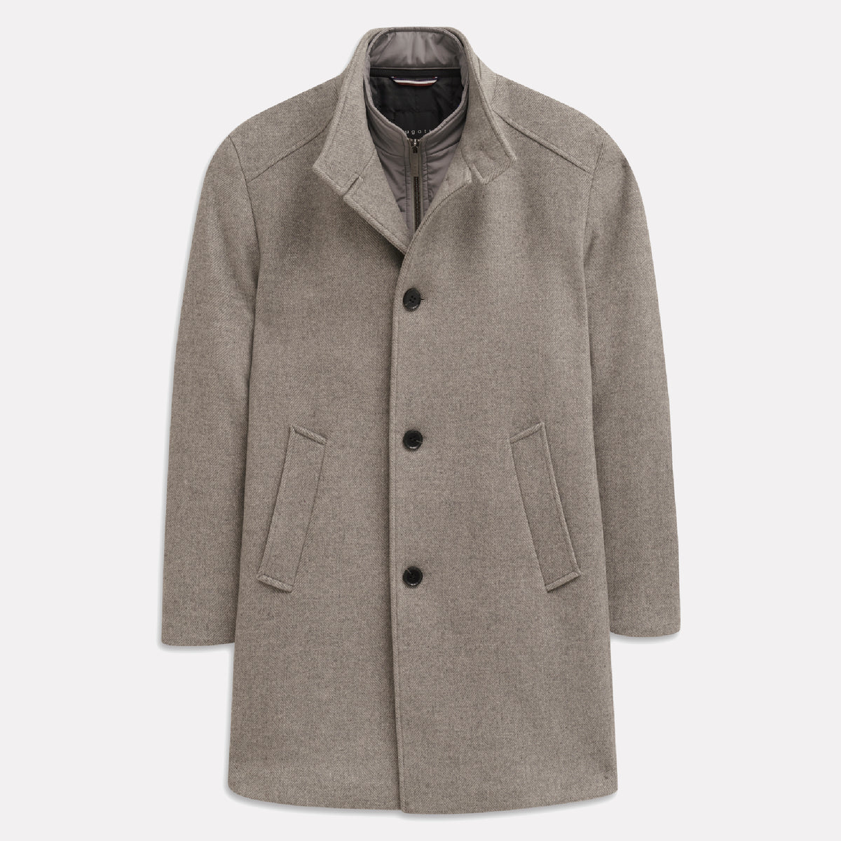 Bugatti Wool Coat with Bib / Light Grey– Churchills-Crossings Menswear
