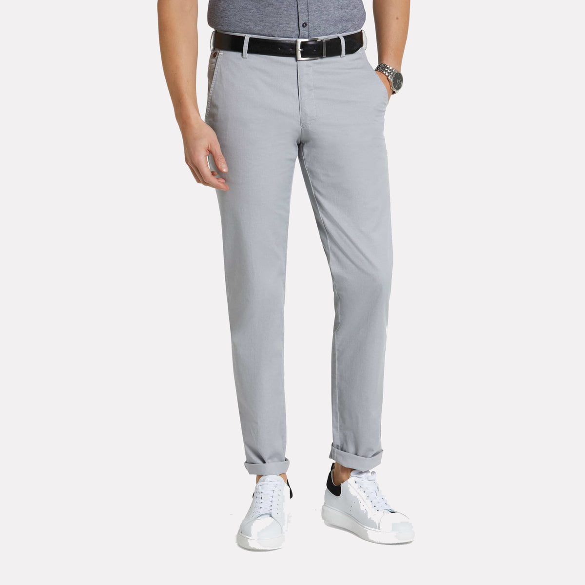 Tokyo Slim Fit Micro Print Organic Cotton Pant / Grey– Churchills ...